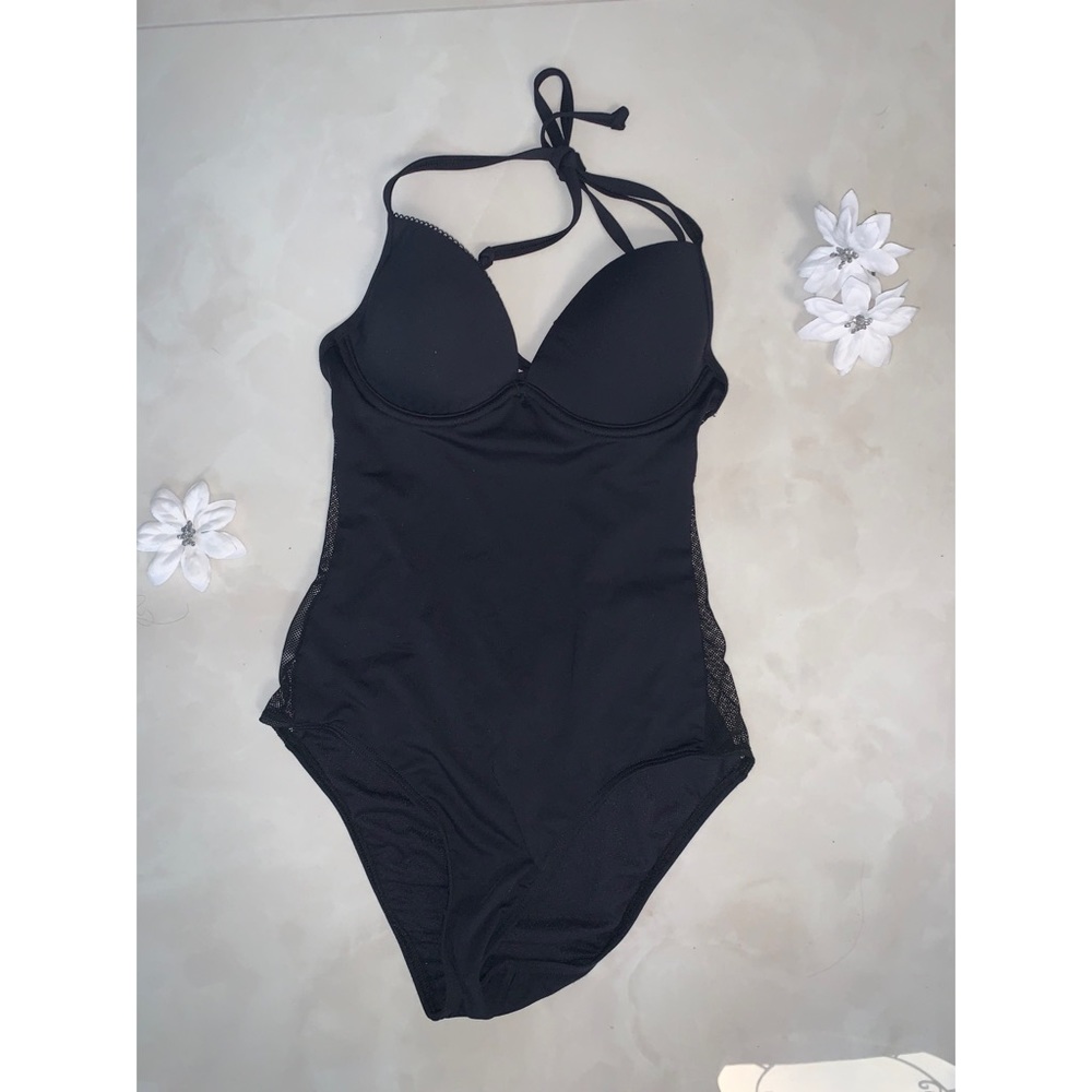 Bcbg Black One Piece Monokini Bathing Suit Size Xs - Gem